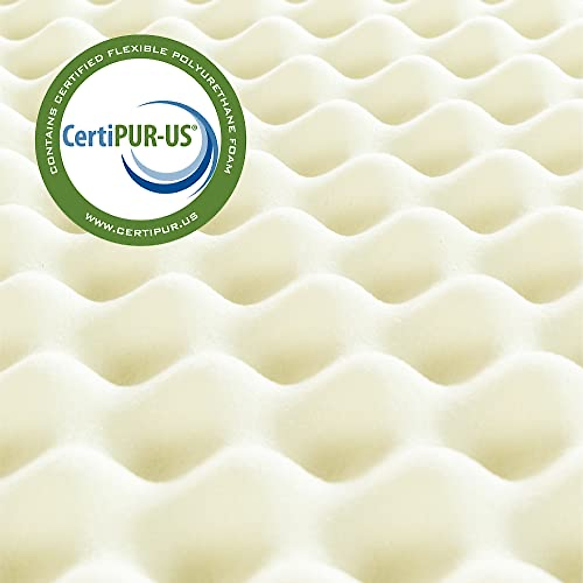 ZINUS 3 Inch Copper Cooling Memory Foam Mattress Topper with Airflow Design, King White
