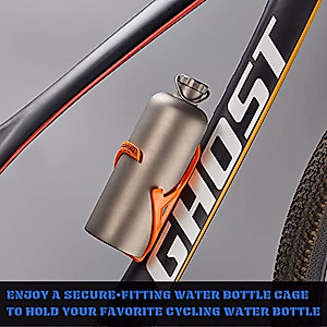 Corki Cycles Bike Water Bottle Holder, Right Side Load Water Bottle Cage for Road Bikes & Mountain Bikes - Orange - 2PACK