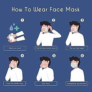 SDIW 100PCS KN95 Masks Black Face Masks 5 Layer Masks Filter Efficiency≥95% with Elastic Ear Loop and Nose Bridge Clip Breathable Face Mask