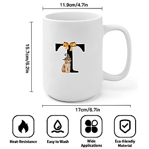 Halloween Initial Letter T Cat White Mugs Coffee Tea Cup Floral Alphabet Mug Mockup Ceramic Coffee Mug Mock Mugs from Daughter Wife And Son – Christmas Mug 15oz