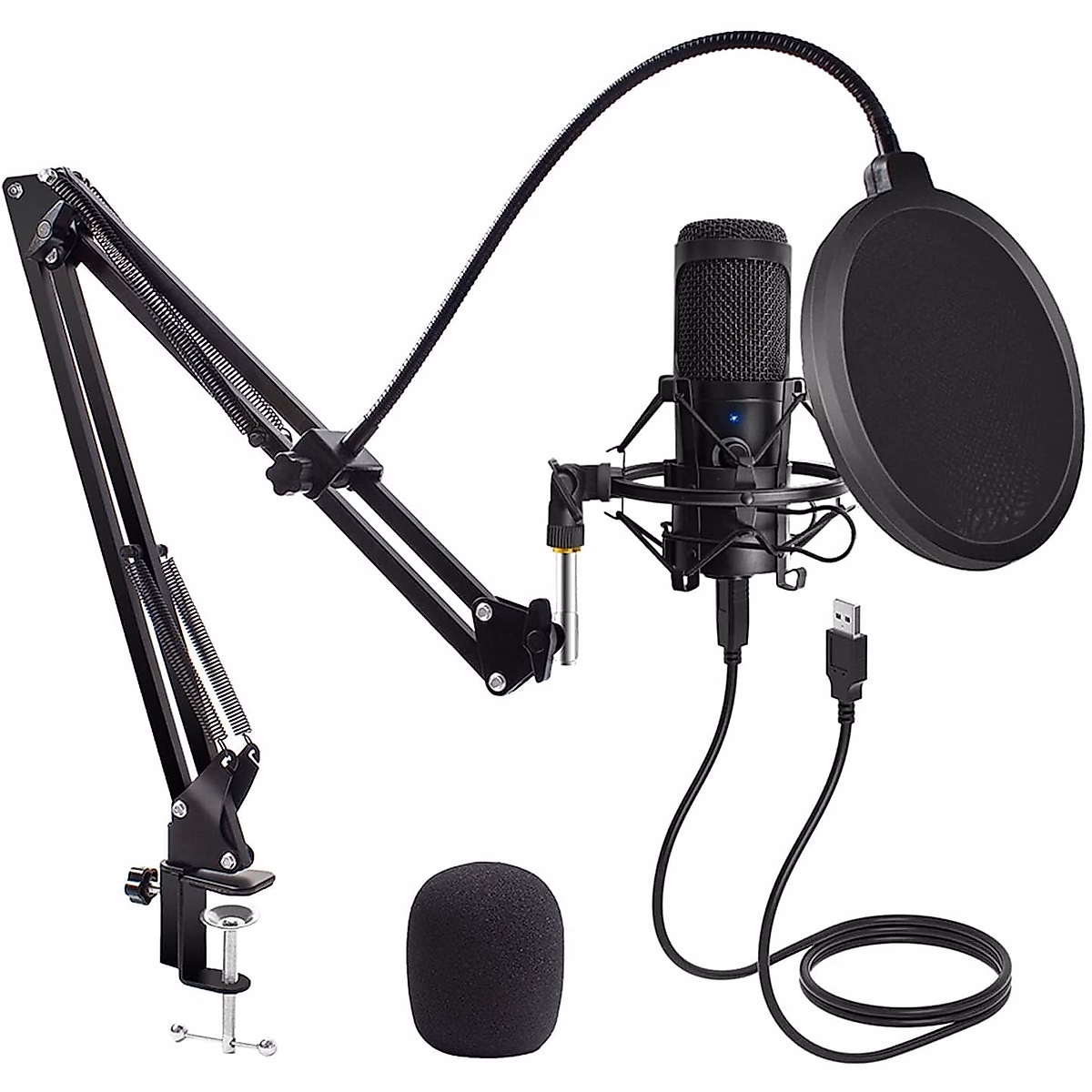 Wireless Microphones USB Microphone Condenser D80 Recording Microphone with Stand and Ring Light for PC Karaoke Streaming Podcasting Microphone to Sing. (Color : D80 5) (Color : D80 5) (D80 7)