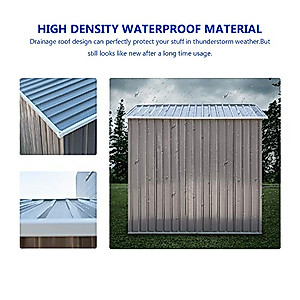 BAHOM Metal Outdoor Storage Shed 6X3.5 FT, Tool Shed Storage House with Sliding Door, Garden Tools Organizer with Vent, for Bike, Garbage Station, Utility, Lawn Backyard, Patio, Two Packages