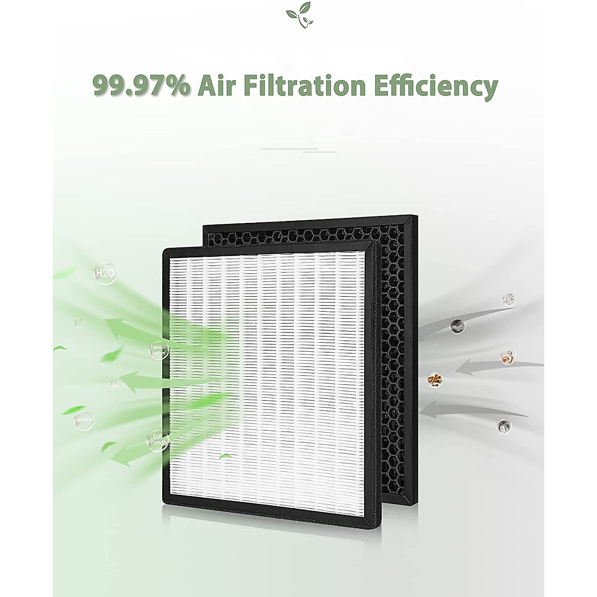 Future Way 2 Set HSP001 Filter Replacement Compatible with HSP001 Smart True HEPA Air Purifier, H13 True HEPA and Activated Carbon Filter