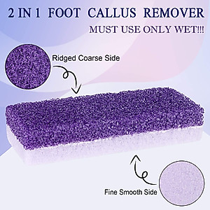2 in 1 Pumice Stone for Feet,6 Pack Foot Scrubber & Callus Remover, Stone Scrubber for Hard Skin,Foot Pumice,Dead Skin Remover for Feet, Heels, Hands and Body (Purple)