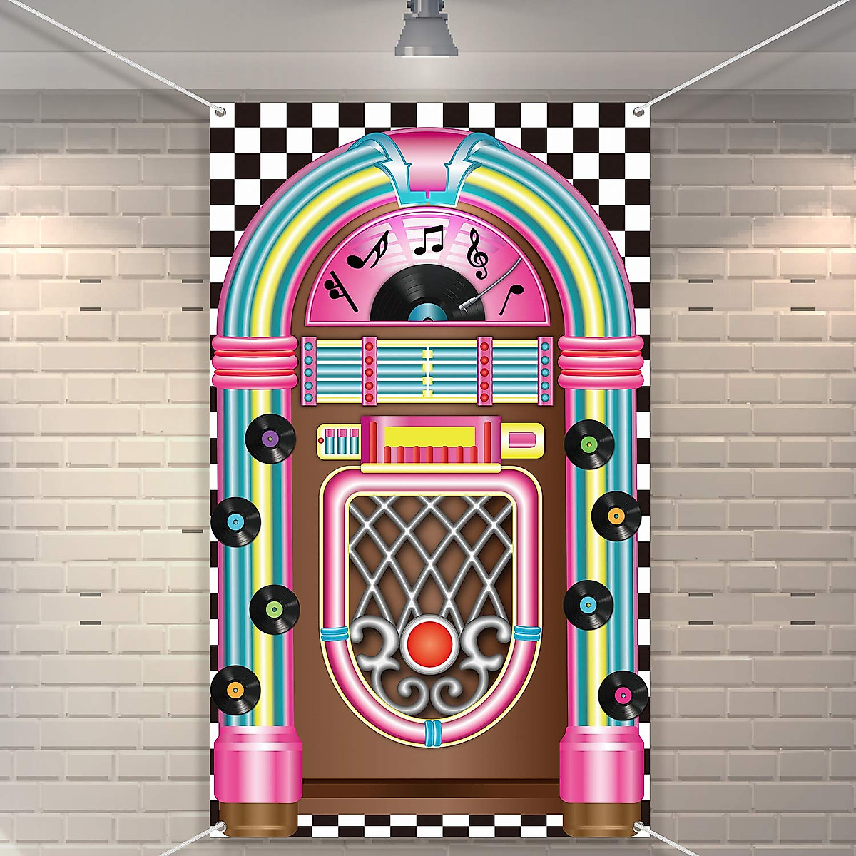 Jukebox Cutout Banner 50's Rock and Roll Banner Backdrop Birthday Party ...