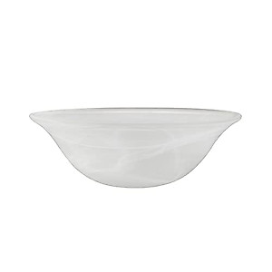 Aspen Creative 23510-11,Alabaster Replacement Glass Shade for Medium Base Socket Torchiere Lamp, Swag Lamp and Pendant, 14" Diameter x 4-3/4" High.