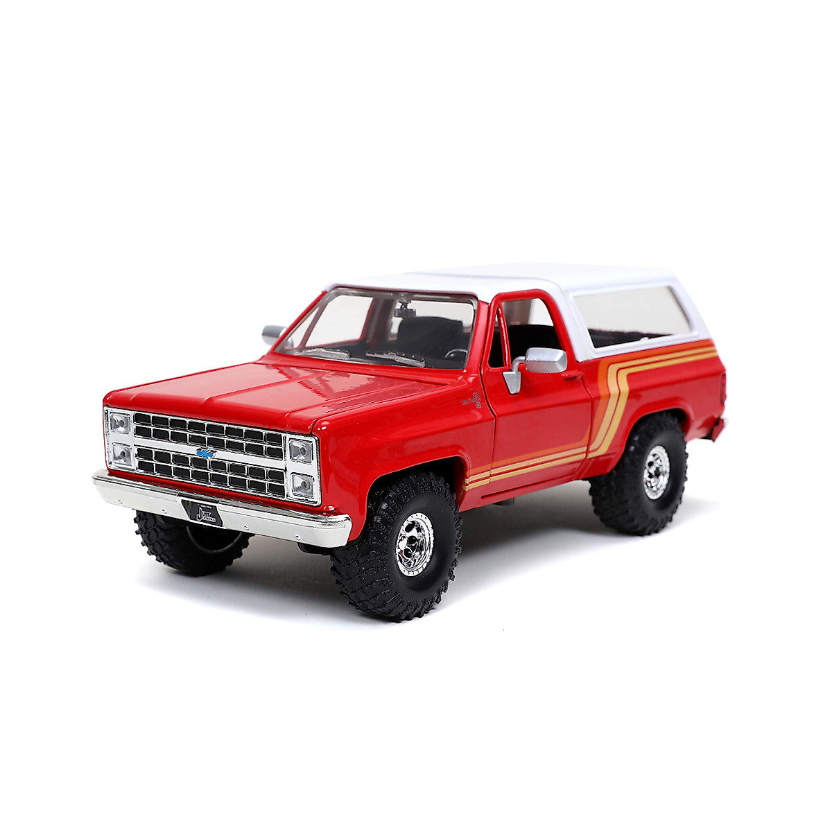 Jada Toys Just Trucks 1:24 1980 Chevy Blazer with Rack Die-cast Car Red, Toys for Kids and Adults