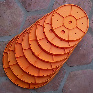 Bloem Ups-A-Daisy Round Planter Insert: 13" - Orange - Durable Resin Disk, Drainage Holes, Place Inside A Planter, Use Less Potting Soil, for Indoor & Outdoor Use, Gardening