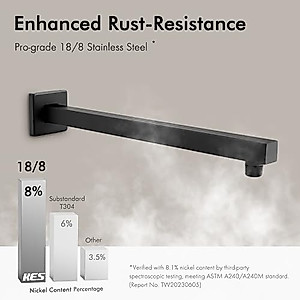 KES Matte Black Shower Faucet Set Shower With Valve, Rain Shower Head Shower Faucets Sets Complete Pressure Balance Shower System, XB6210-BK