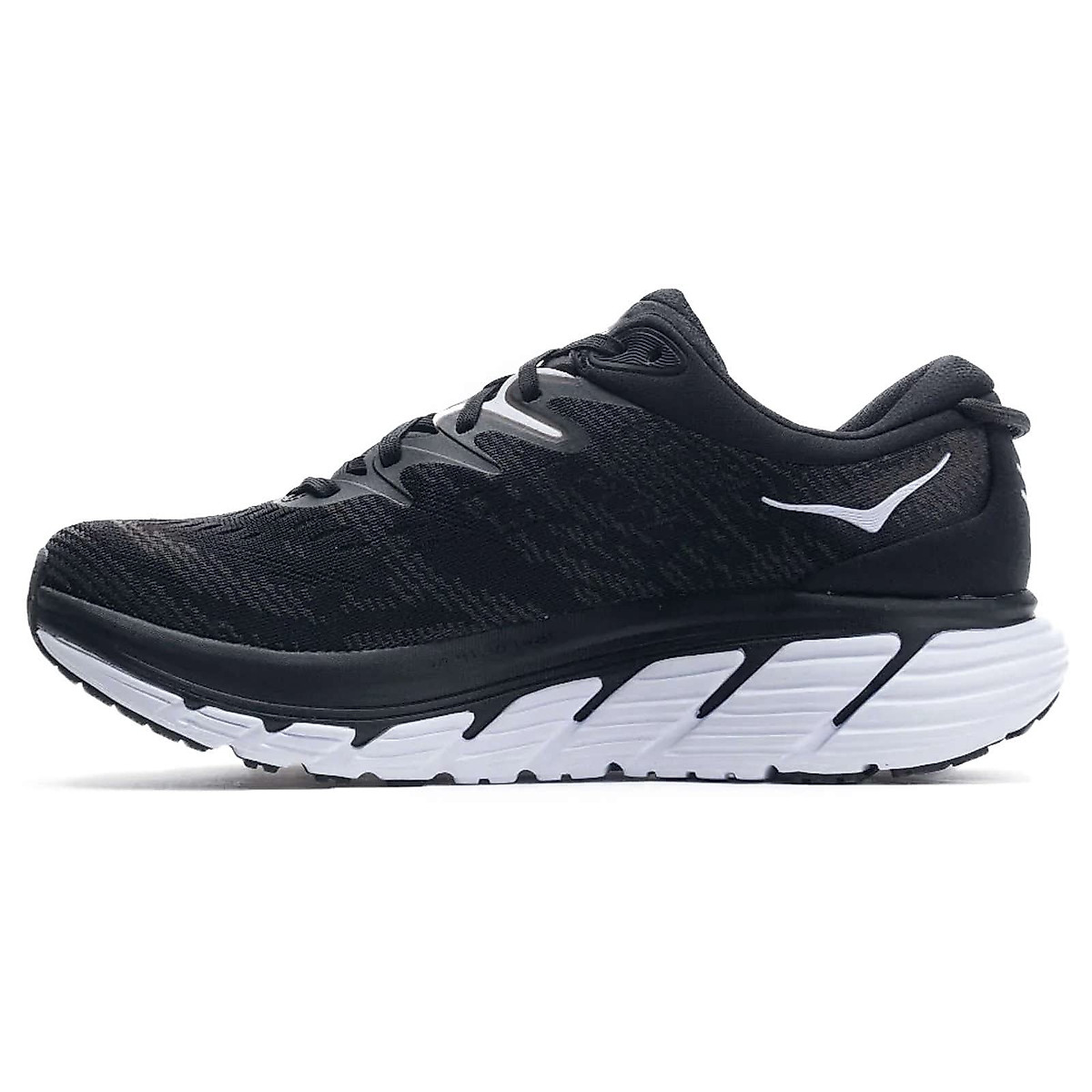 HOKA ONE Women's Gaviota Shoes, Black White, 7.5
