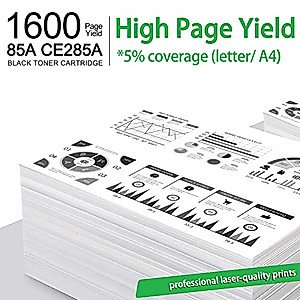 greencycle High Yield Compatible 85A CE285A Toner Cartridge for HP Laserjet Pro P1100 P1102 P1102W P1102WHP M1132 M1210 M1130 M1212NF M1217NFW (Black, 4 Pack)