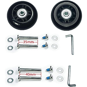 F-ber Luggage Suitcase Wheels Replacement Kit 68x24mm/2.68"x0.94" w/ 6mm ABEC 608zz Inline Outdoor Skate Replacement Wheels, Set of (2) Wheels (OD:68 W:24 ID:6 Axles:35&40)