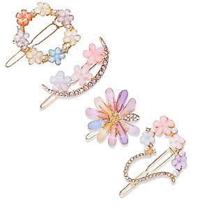 BREENHILL Hair Clips Decorative Hair Pins Handmade Flower Hair Barrettes for Women Girls Hair Accessories Jewelry Accessory(Colorful Flower)