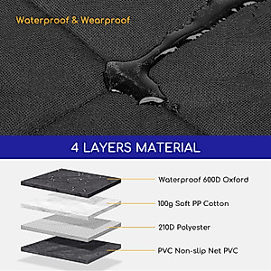 Nobleza Cargo Liner for Dogs, Nonslip Waterproof Dog Car Cover for SUV with Bumper Flaps and Storage Pockets, Universal Washable Pet Cargo Trunk Liner Protector for Safety, 40.5" W x 72.5" L