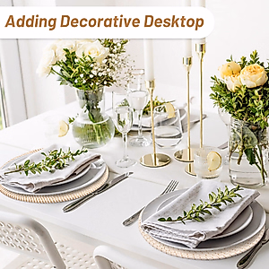 Billbotk Round Woven Placemats Set of 4, 13 Inches Kitchen Table Place Mats for Dining Table, Trivets for Hot Pots and Pans, Boho Table Setting Decor, Fall Decorations for Home