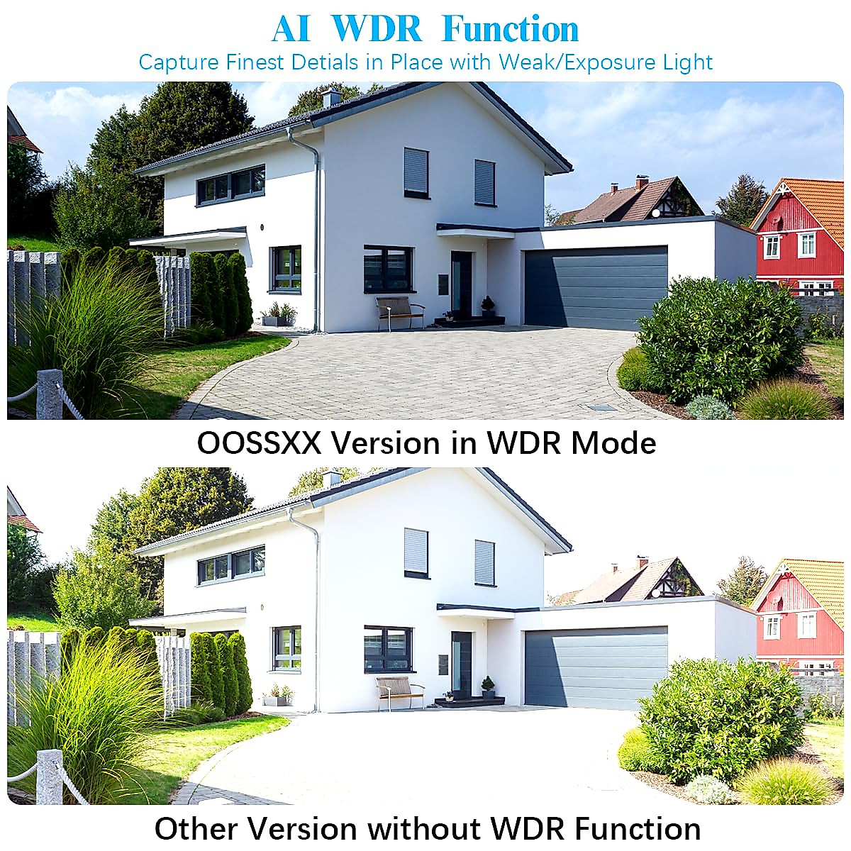 OOSSXX Solar Security Camera Outdoor Wireless Solar Powered Wireless Camera with Rechargeable Battery, WiFi Home Surveillance Camera 4.0MP with Two Way Audio (4MP 2 Packs)