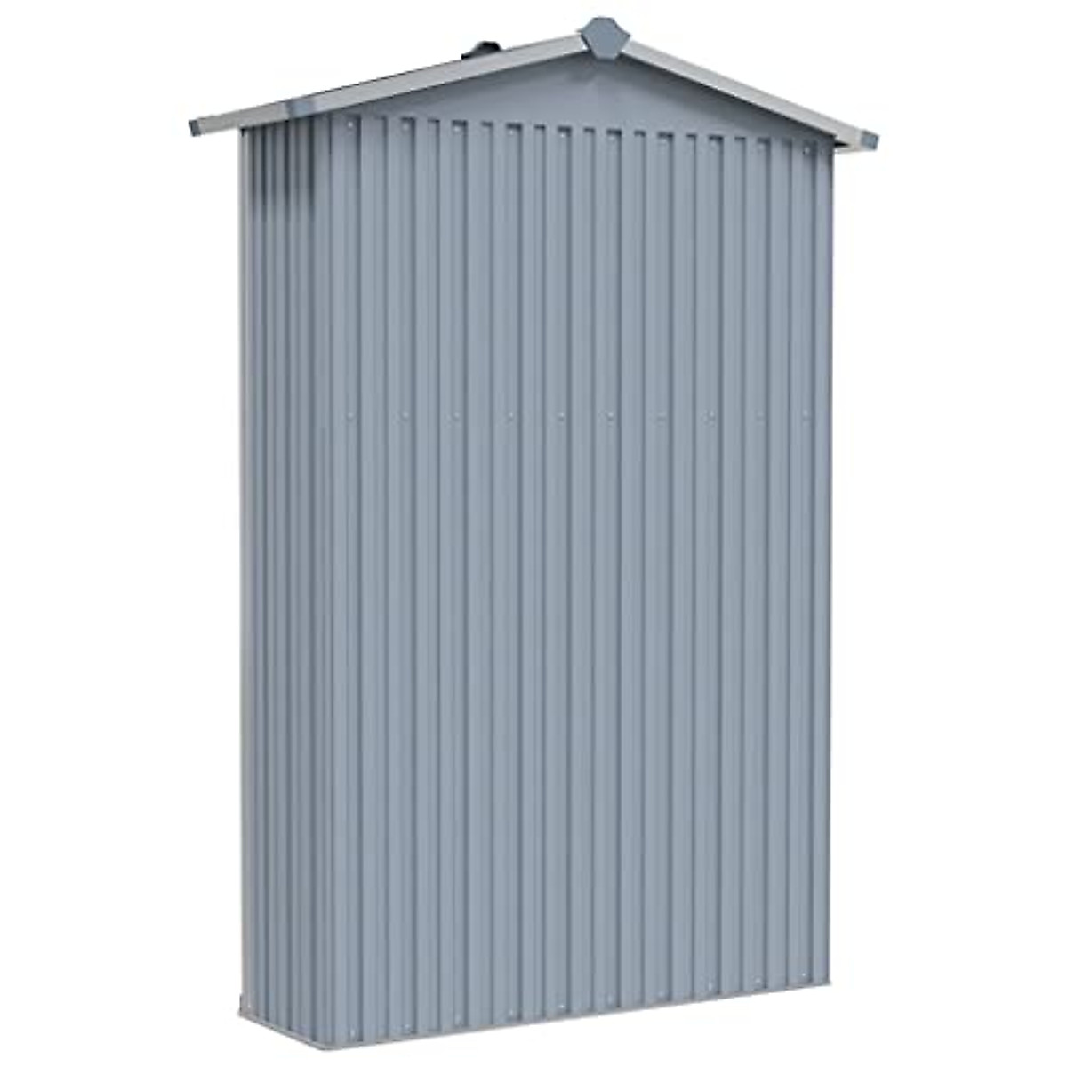 vidaXL Garden Shed Outdoor Lawn Home Garden Structure Storage Ventilation Sloping Design Shelf Tool Storage House Shed Gray Galvanized Steel