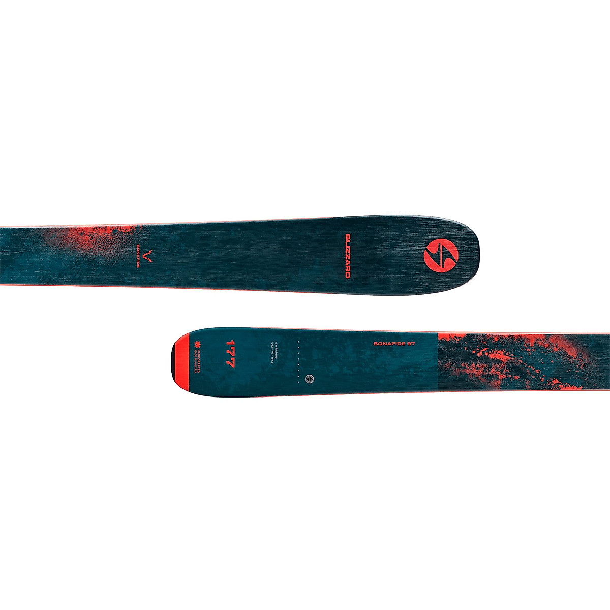 Blizzard Men's Bonafide 97 Trueblend All-Mountain Woodcore Off-Trail Stiff Dark Blue/Red Skis, Size 177