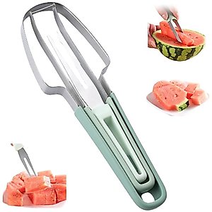3-in-1 Watermelon Fork Slicer Cutter, 2024 Watermelon Cutter Stainless Steel Watermelon Windmill Cutter, 3 In 1 Summer Watermelon Cutting Tool Fork Slicer Knife Set for Home