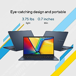 ASUS Vivobook 15 Laptop, 15.6" FHD Display, Intel Core i3-1215U Processor, 16GB RAM, 512GB SSD, Intel UHD Graphics, Student & Business, Thin and Light, Wi-Fi, Windows 11 Home in S Mode, Quiet Blue