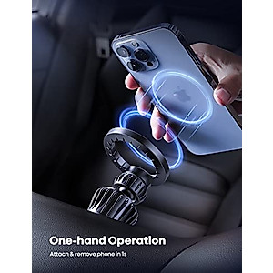 Lamicall Fits MagSafe Car Mount – [20 Super Magnets] Magnetic Car Phone Mount, Air Vent Cell Phone Holder Clip, MagSafe Accessories for iPhone 14 13 12 Pro Max Plus Mini & MagSafe Case & All Phones