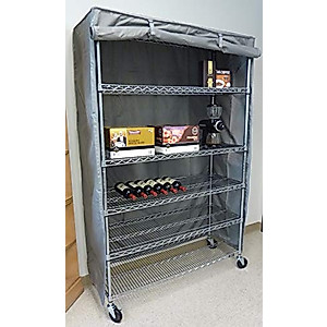 Formosa Covers | The Original Storage Shelving Unit Cover, Keep Garage, Closet, Medical Office, Kitchen, Yard Neat | Wire Steel Metal Shelf Accessories Fits Racks 36" W x 24 D x 72 H (Cover Only Grey)