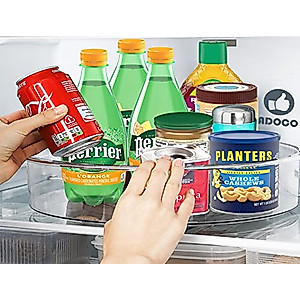 Adoco Lazy Susan Organizer, 12 inch Clear Lazy Susan Turntable Organizer for Cabinet - Kitchen Cabinet Organizer Pantry Organization and Storage