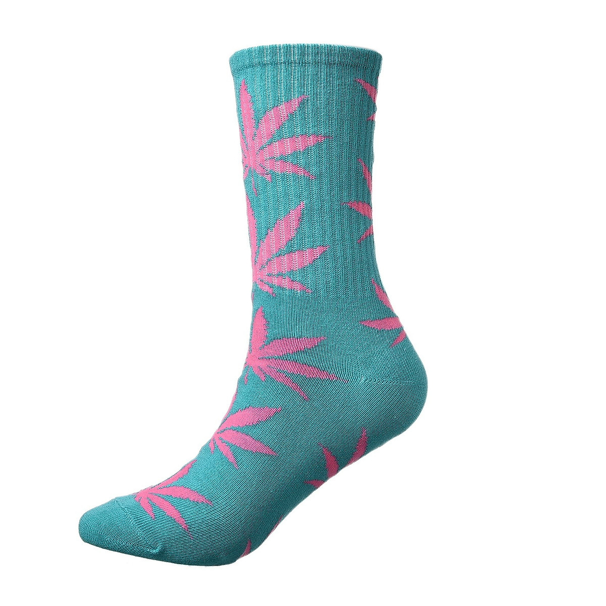 4 Pairs Pack Marijuana Weed Leaf Printed Cotton Athletic Sports High Crew Socks for Women Men (E-4 pairs)