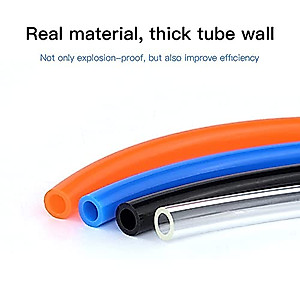 Quickun Pneumatic Tubing 5/32" Tube OD PU Polyurethane Tube Air Hose Line for Air Compressor Fitting or Fluid Transfer (Black 32.8ft)