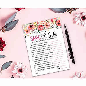 30 Name That Cake Game Cards- Bridal or Baby Shower, Birthday, Gender Reveal, Engagement or Bachlorette Party- Fun, Easy Activity for Women, Men, and Kids