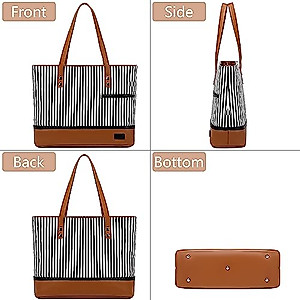 Handbags for Women 3Pcs Purses Satchel Shoulder Bags Crossbody Canvas Tote Bags Purse Set Stripes Style