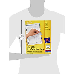 Avery 16281 Printable Plastic Tabs with Repositionable Adhesive, 1 1/4, Assorted (Pack of 96)