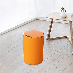 IEUDNS Automatic 14L Orange Trash Can with Lid Garbage Can, Smart Bathroom Trash Can, Touchless Trash Bin for Bedroom, Office, Living Room, Kitchen
