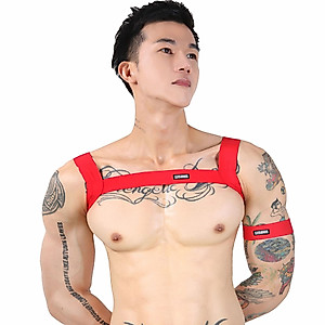JOCKLAND Men's Jock Strap Set with Body Chest Harness, Elastic Waistband Sexy Underwear Halter Belt for Men