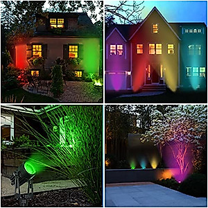 Landscape Lighting,RGB Spotlight with Remote Timer 20 Colors 16 Modes Low Voltage Landscape Lights, 18W 21M Color Changing Garden Lights Outdoor Lights for Yard Lawn Tree Patio Wall Décor -6 Pack