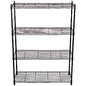 Elevon 4-Shelf Adjustable, Heavy Duty Storage Shelving Unit (350 lbs Loading Capacity per Shelf), Steel Organizer Wire Rack, Black (35" L x 13.4" W x 48.2" H)