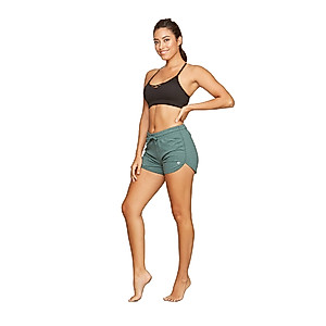 Colosseum Active Women's Simone Cotton Blend Yoga and Running Short (Mallard Green, Large)