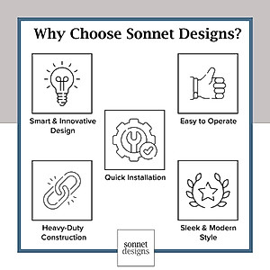 Sonnet Designs Adjustable Closet Rod - Closet Rods for Hanging Clothes, Wardrobe, Shower Pole, Kitchen, Windows, Rustproof Stainless Steel - 22.5 to 39.5” Closet Hanging Rod