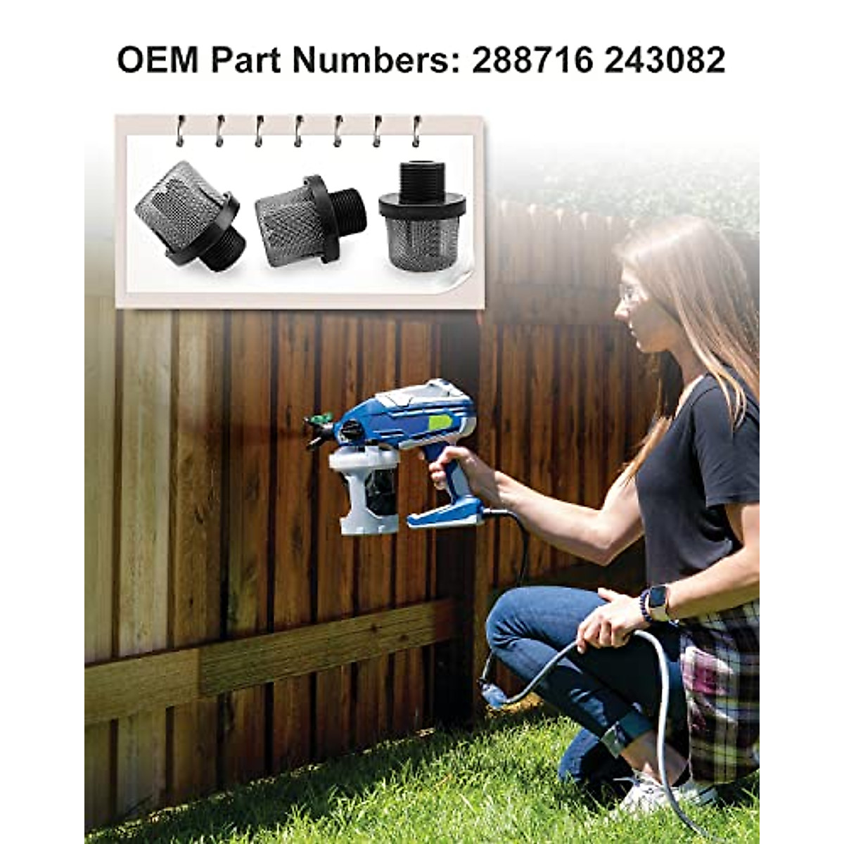 3Pcs Airless Paint Sprayer Inlet Strainer Fit for Magnum X5 LTS15 X7 LTS17 Airless Paint Spray Gun 3/4 Inch Thread Inlet Strainer Replacement 288716