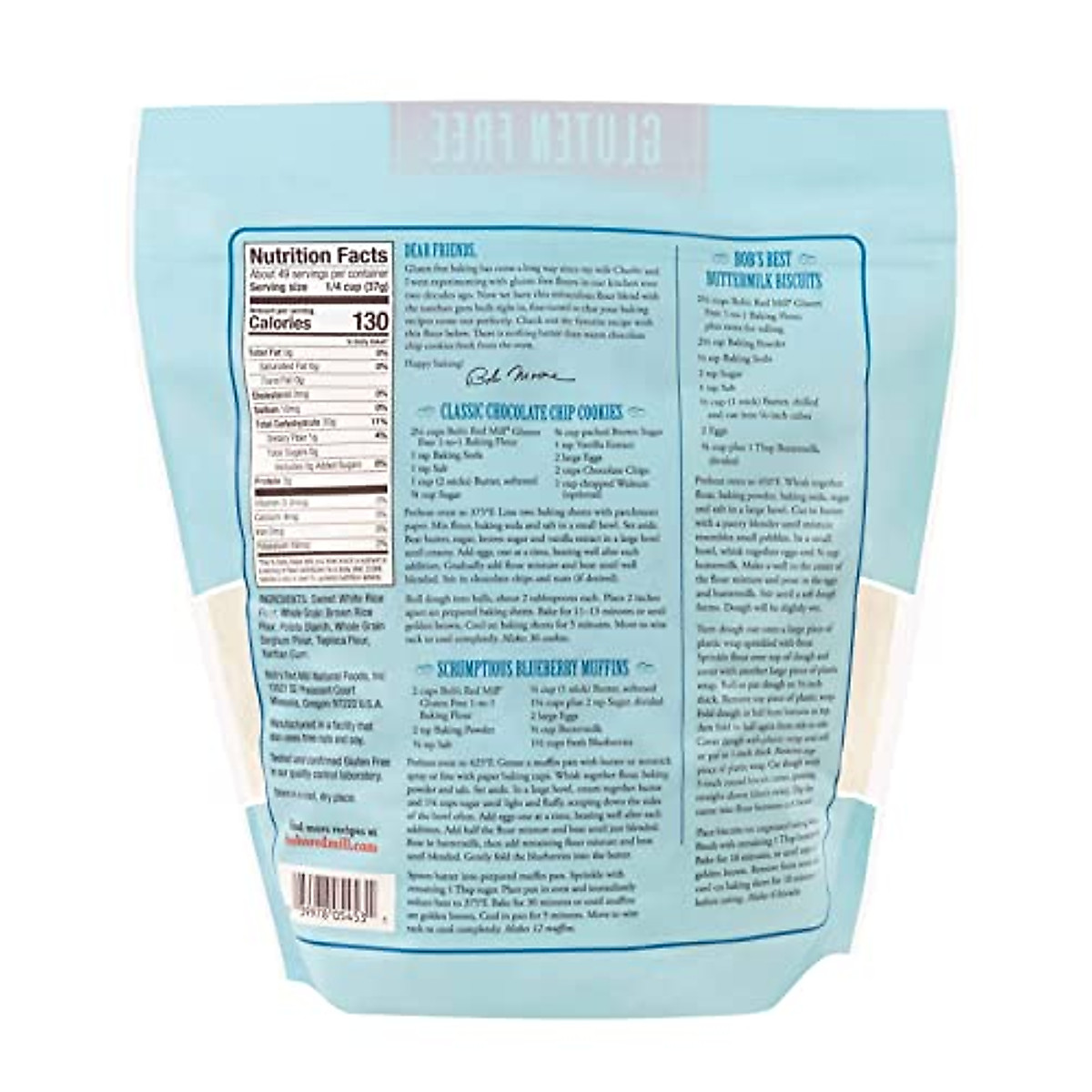 Bob's Red Mill Gluten Free 1-to-1 Baking Flour, 64-ounce