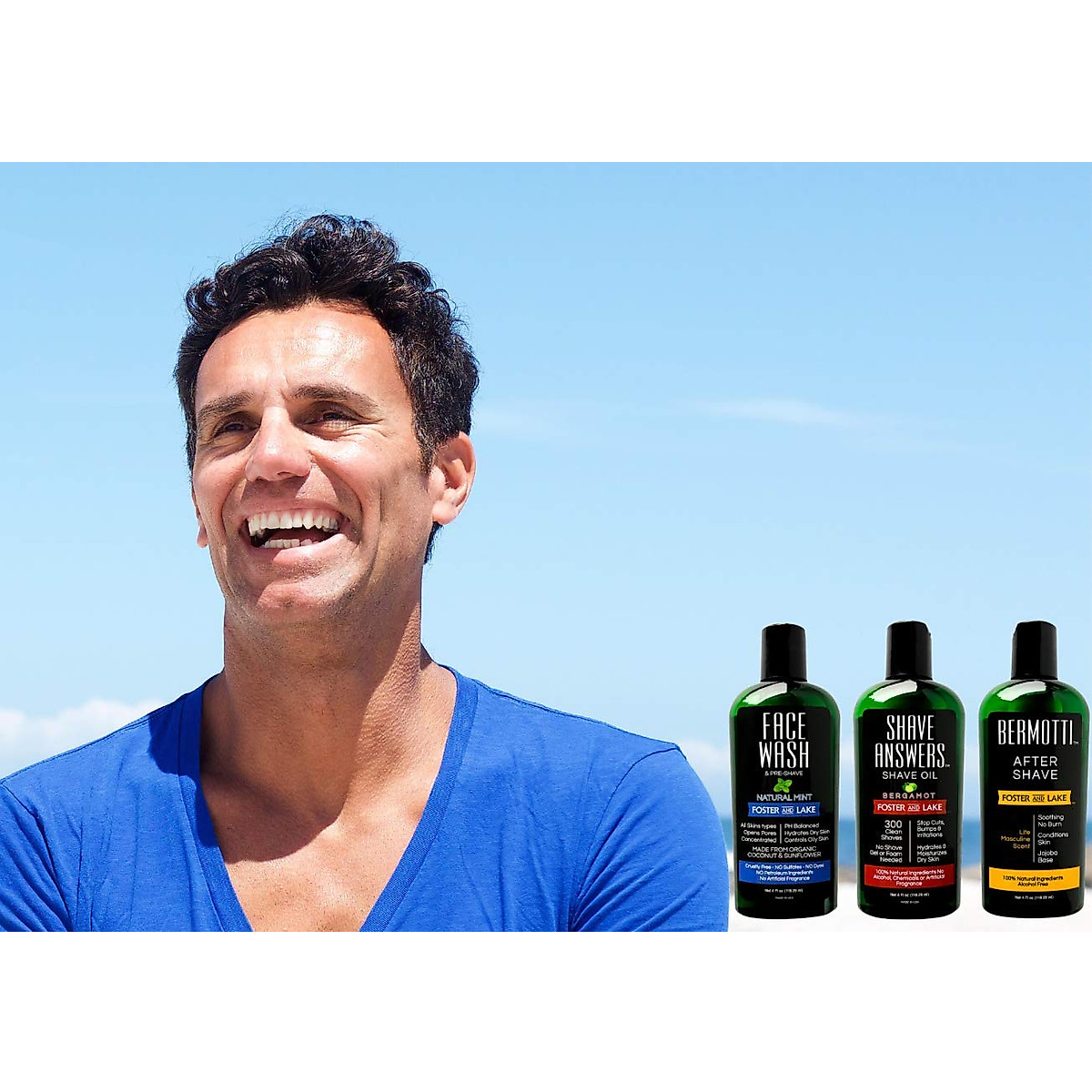 Foster and Lake - BERMOTTI After Shave, 2 Pack - 4 oz- No Burn & All Natural Soothing Skin Moisturizer