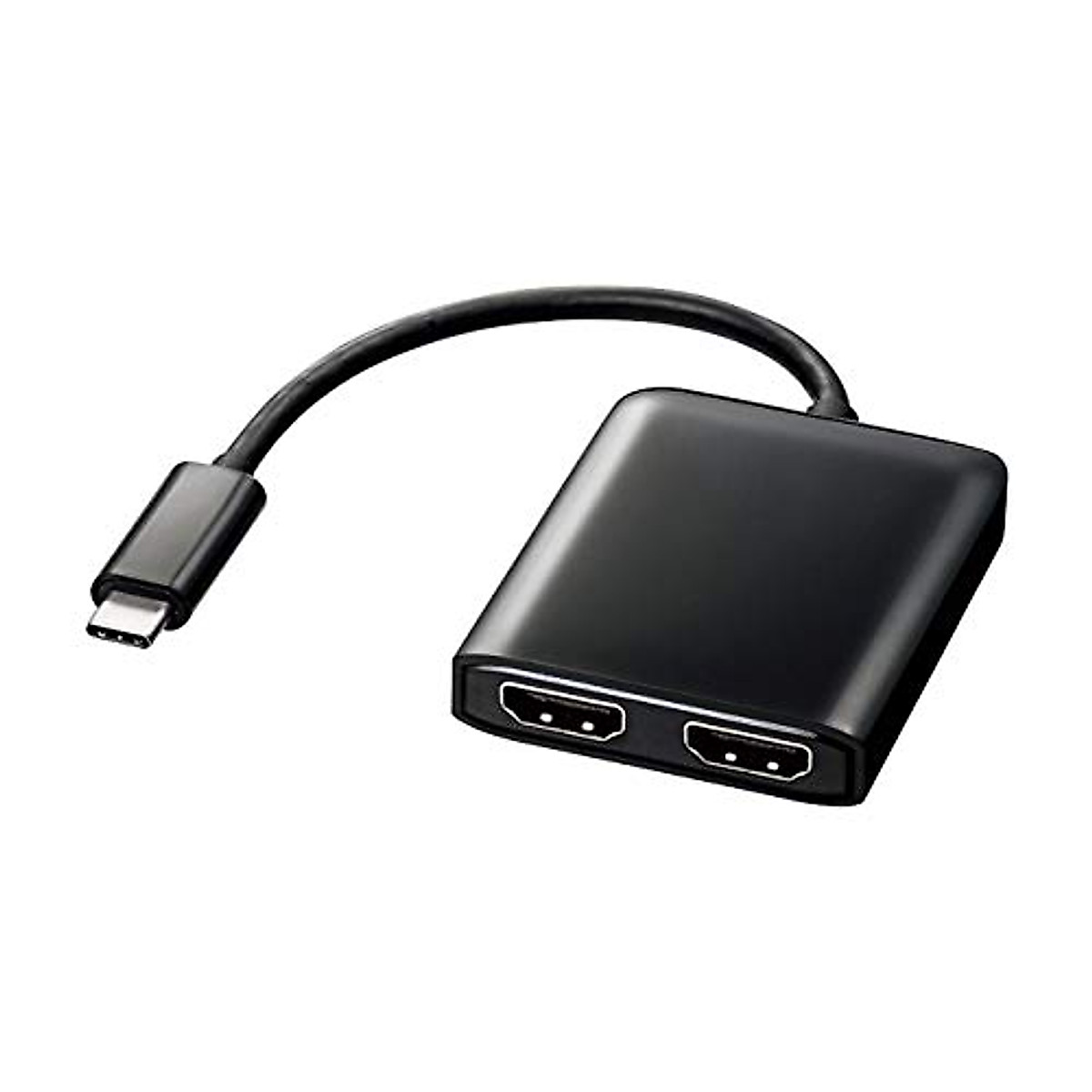 Sanwa Supply AD-ALCMST2HD USB Type-C MST Hub (DisplayPort Alt Mode), Type-C Male (Input) to HDMI Female, 2 Ports (Output)