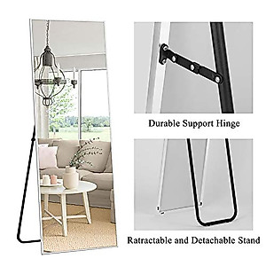 NeuType Full Length Dressing Mirror 65"x22" Large Rectangle Bedroom Floor Standing Wall-Mounted Mirror Hanging or Leaning Against Wall Aluminum Alloy Thin Frame (Silver)