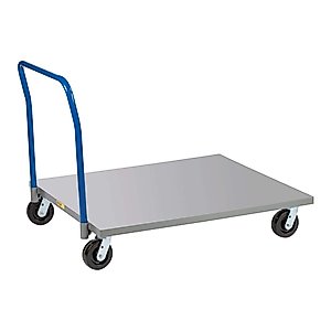 Little Giant PDSH-4048-6PHLR Pallet Dolly with Solid Deck with Handle and Corner Load Retainer, 3600lbs Load Capacity, 40" Width, 48" Length