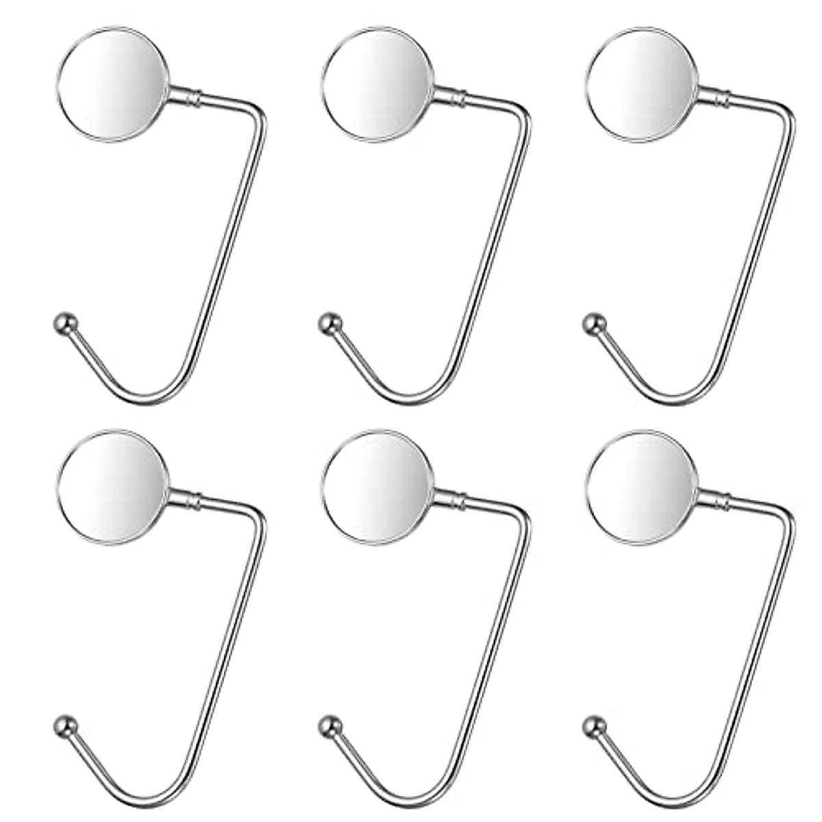 VOSAREA 6PCS Metal Bag Hangers Purse Hooks Christmas Stocking Handbag Holder for Table Desk