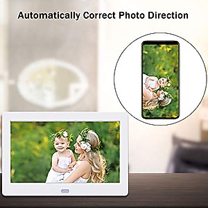 Digital Photo Frame with IPS Screen - 1280x800 Digital Picture Frame with 1080P Video, Music, Photo, Remote Control, Auto Rotate, Calendar, Time