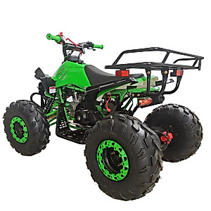 X-PRO 125cc ATV Automatic Transmission w/Reverse, LED Headlight, Big 19"/18" Tires! (Green, Factory Package)