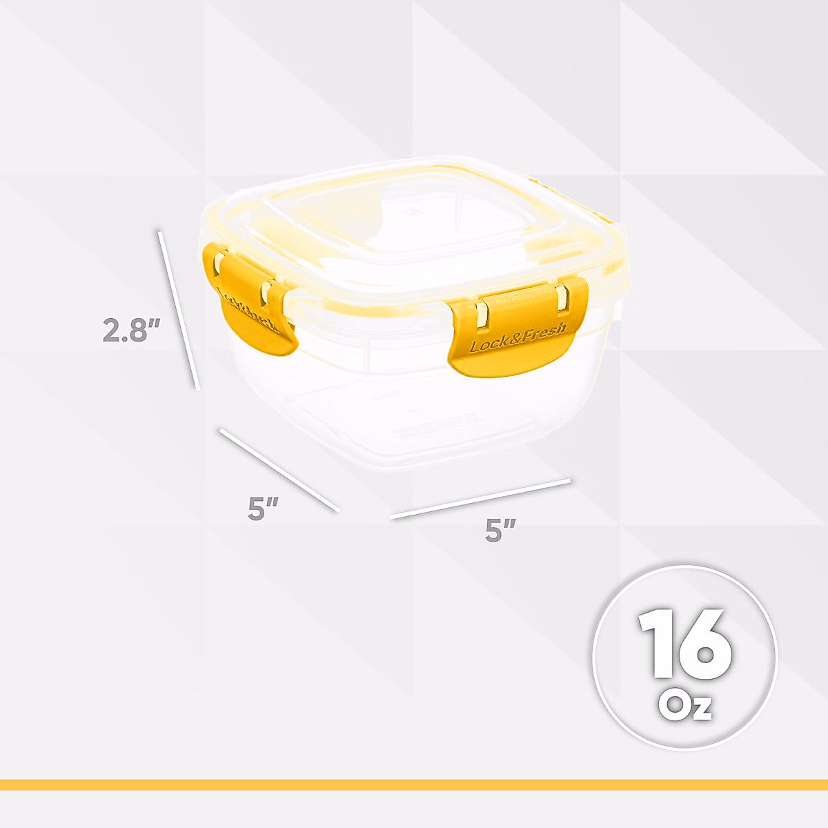 Superio Pack of 6 Plastic Food Storage Containers with Airtight Lids - 16 Oz, BPA Free, Leakproof, Stackable Sealed Containers for Organizing,- Microwave, Dishwasher and Freezer Safe, Yellow