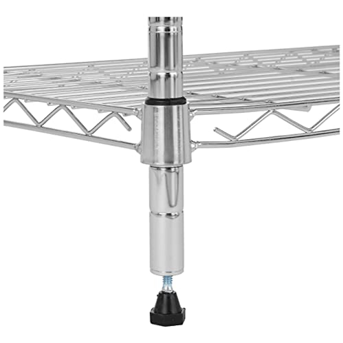 Amazon Basics 4-Shelf Adjustable, Storage Shelving Unit, (200 Pound Loading Capacity per Shelf), Steel Organizer Wire Rack, 13.4"D x 23.2"W x 48"H, Chrome