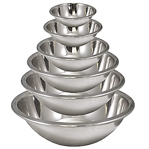 HOMEARRAY Stainless Steel Mixing Bowls Set (Set of 6) - Polished Mirror kitchen bowls, Nesting Bowls for Space Saving Storage, Ideal For Cooking, Baking & Serving, Food Prep & Salad Prep.